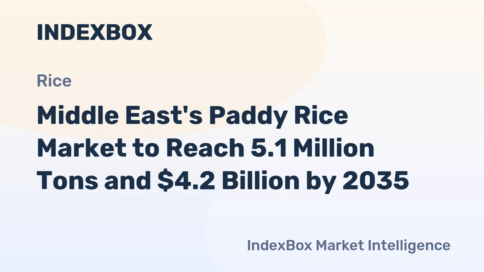 Middle East's Paddy Rice Market to Reach 5.1 Million Tons and $4.2 Billion by 2035
