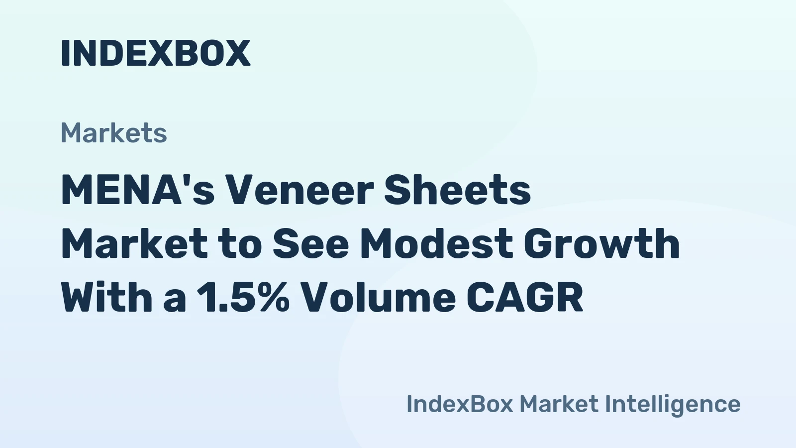MENA's Veneer Sheets Market to See Modest Growth With a 1.5% Volume CAGR