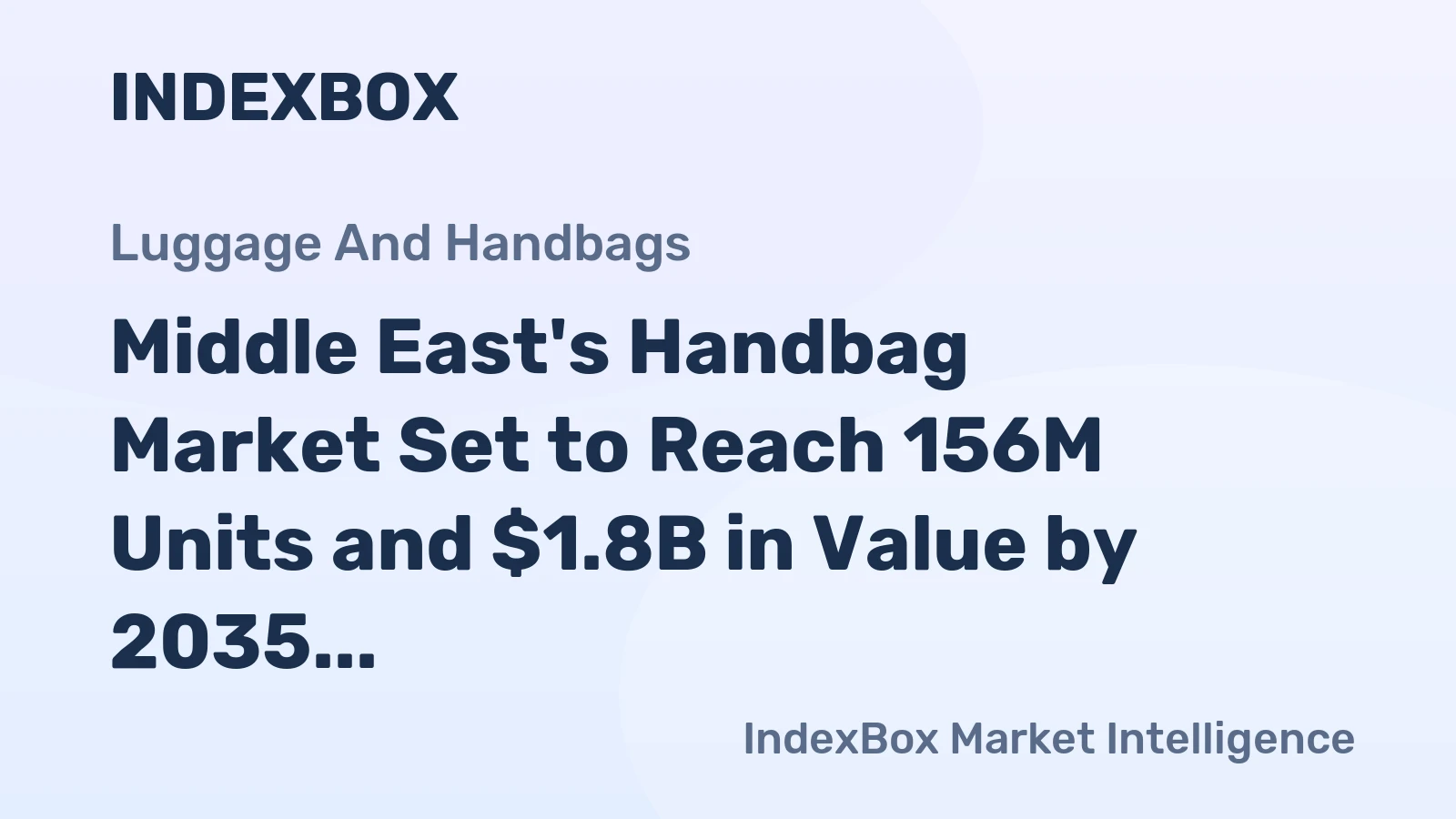 Middle East's Handbag Market Set to Reach 156M Units and $1.8B in Value by 2035