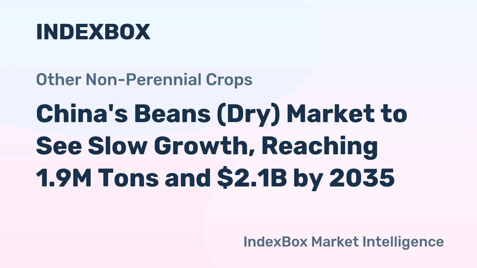 China's Beans (Dry) Market to See Slow Growth, Reaching 1.9M Tons and $2.1B by 2035