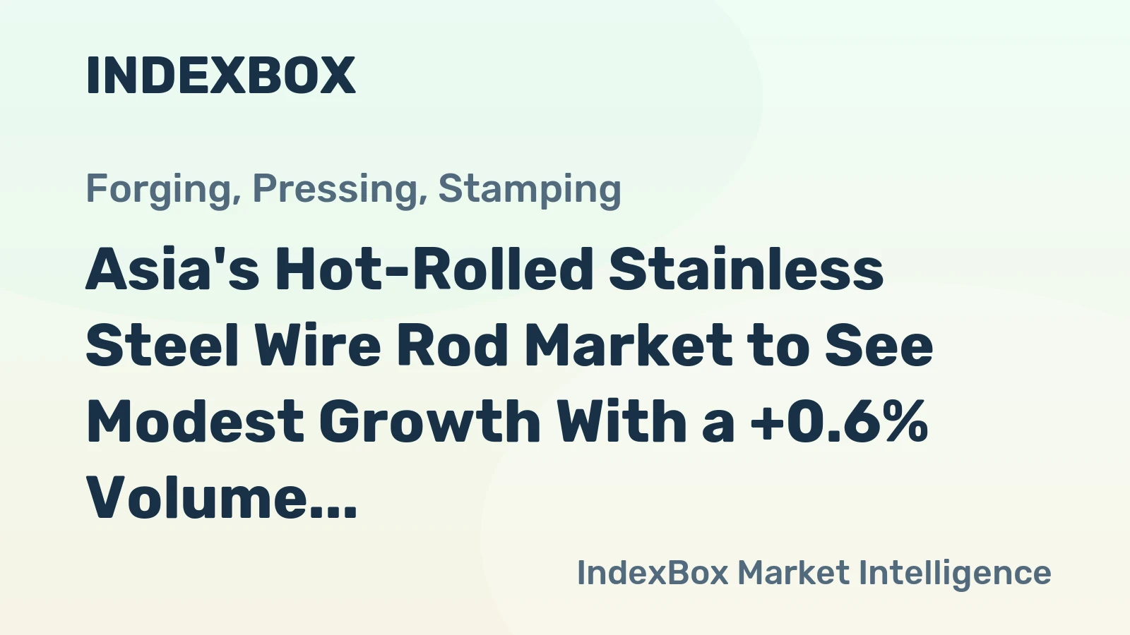 Asia's Hot-Rolled Stainless Steel Wire Rod Market to See Modest Growth With a +0.6% Volume CAGR