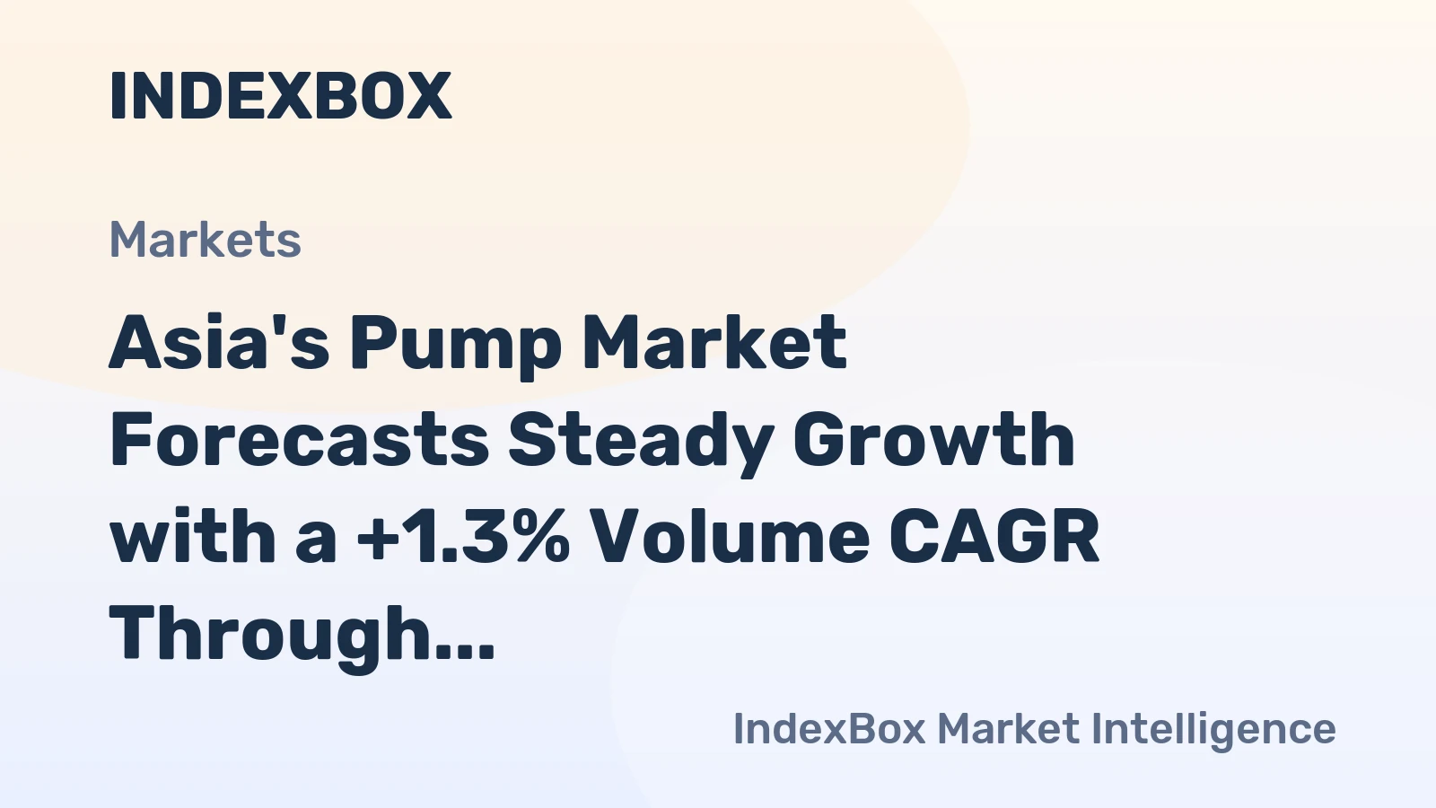 Asia's Pump Market Forecasts Steady Growth with a +1.3% Volume CAGR Through 2035