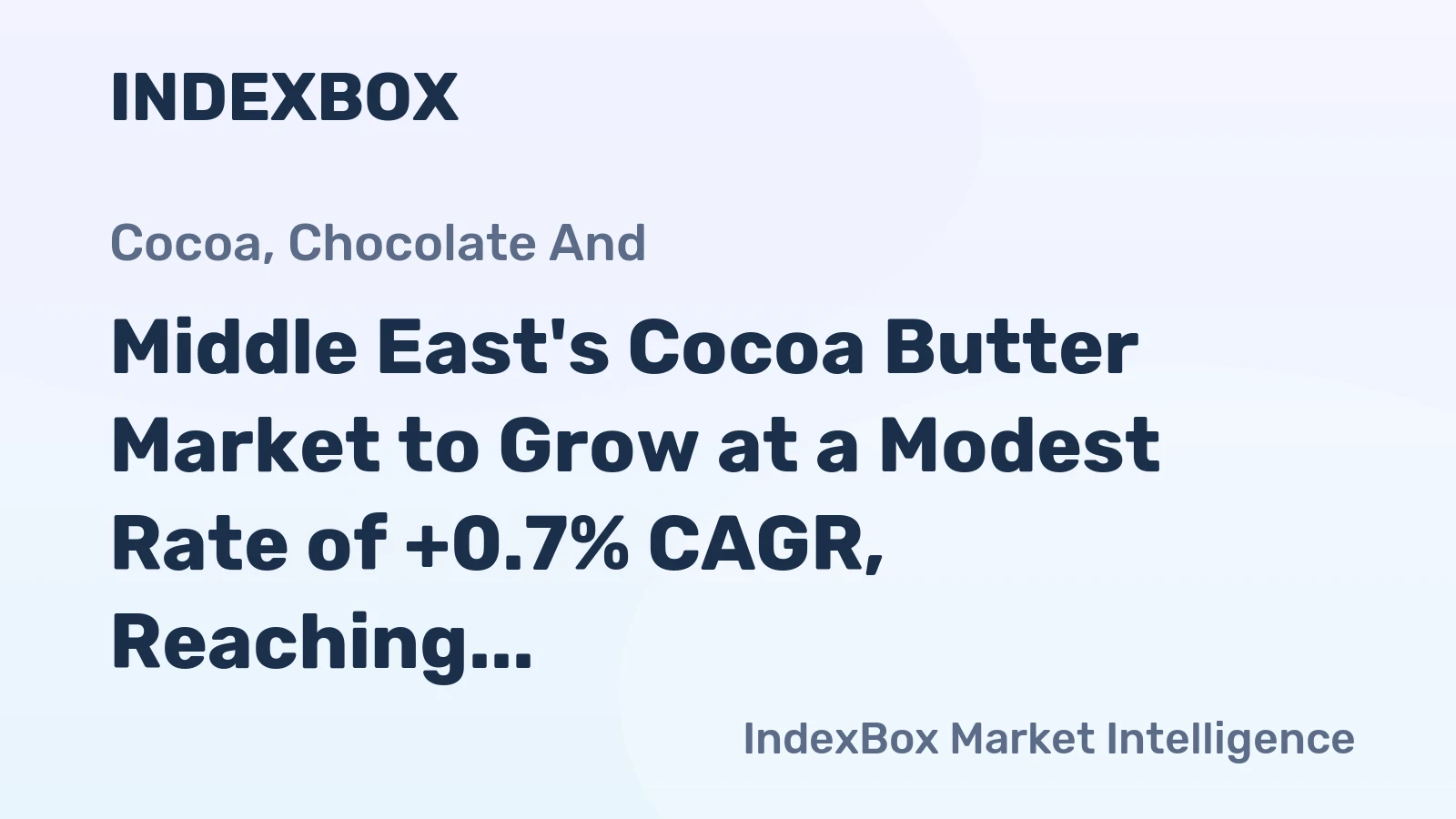 Middle East's Cocoa Butter Market to Grow at a Modest Rate of +0.7% CAGR, Reaching $661M by 2035