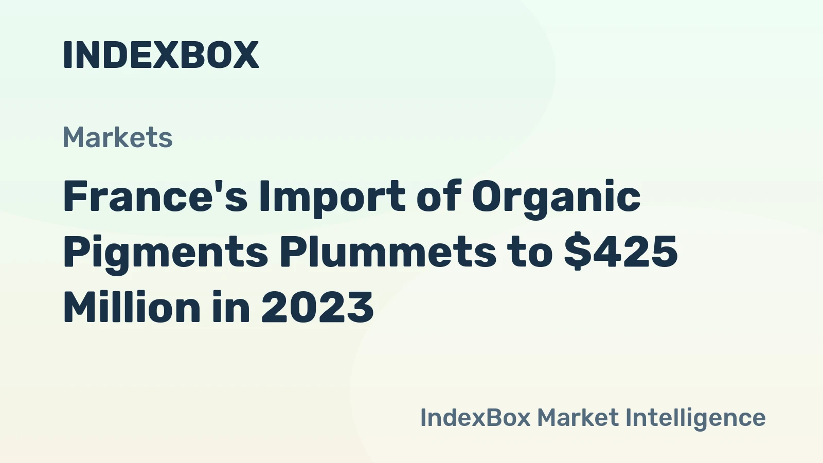 France's Import of Organic Pigments Plummets to $425 Million in 2023