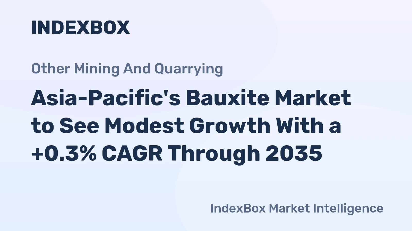 Asia-Pacific's Bauxite Market to See Modest Growth With a +0.3% CAGR Through 2035