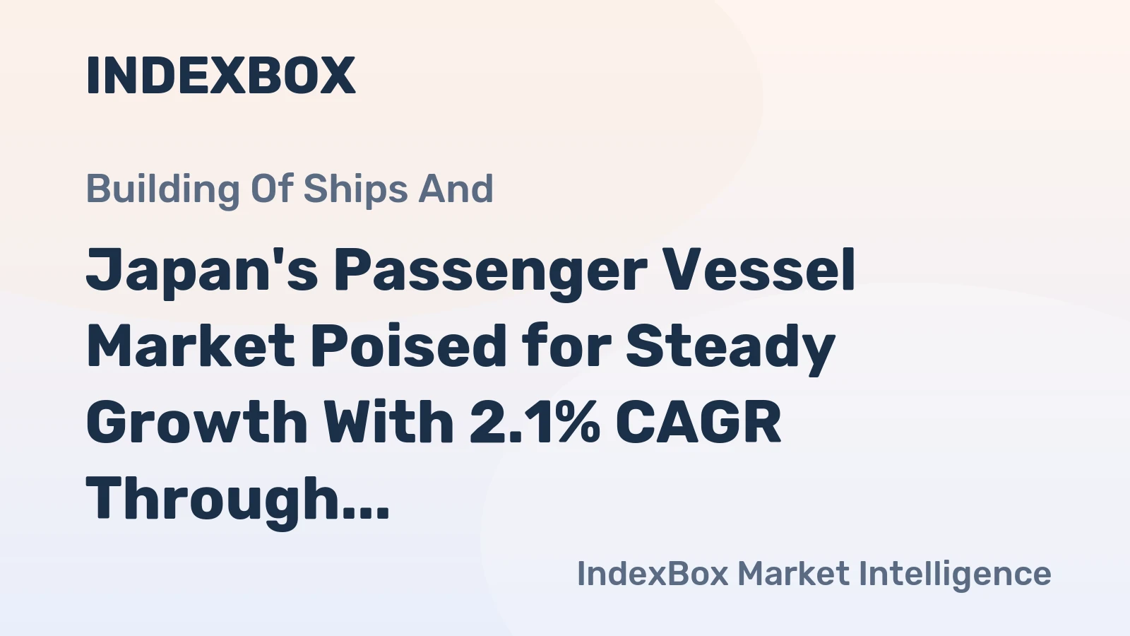 Japan's Passenger Vessel Market Poised for Steady Growth With 2.1% CAGR Through 2035