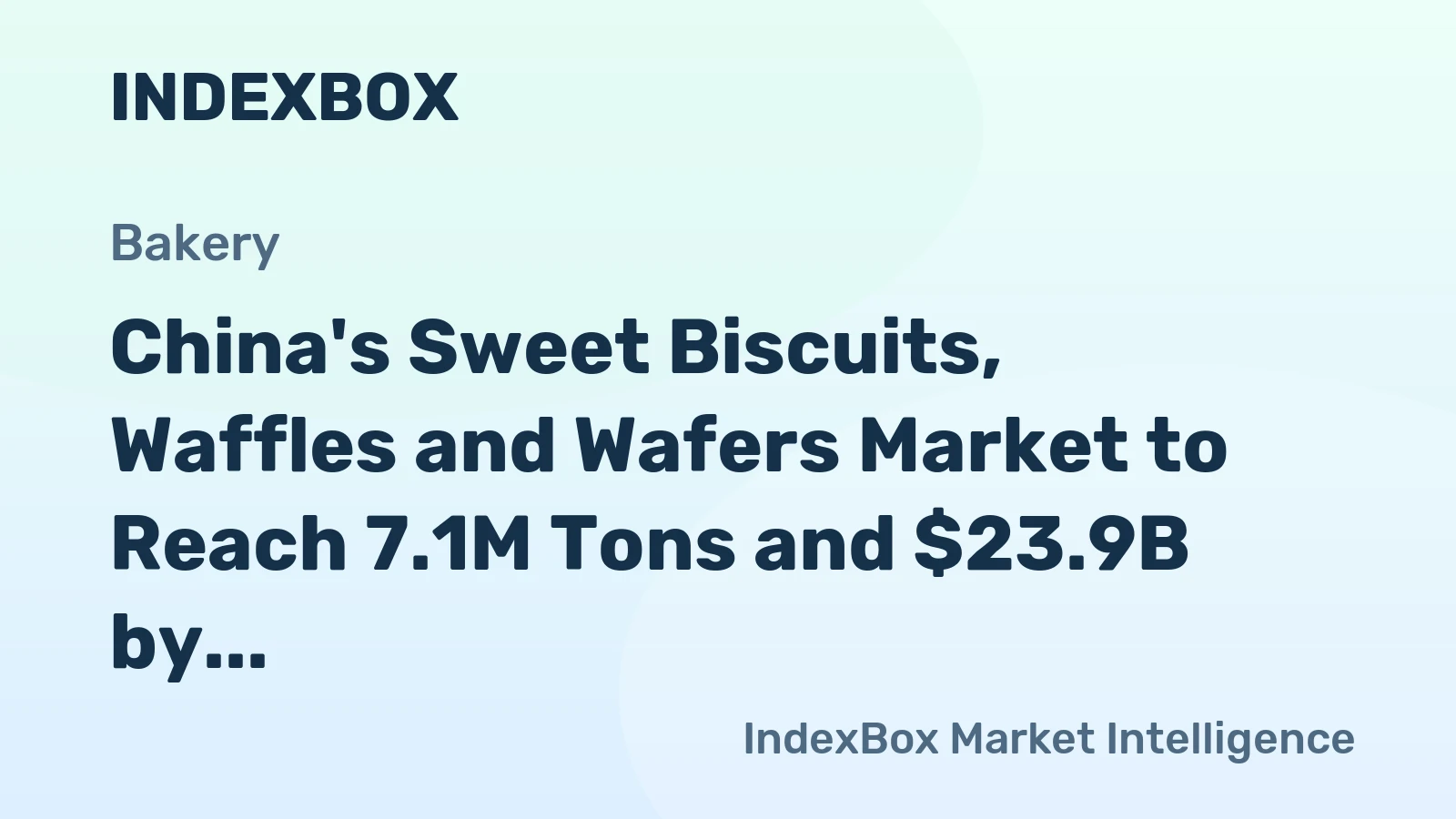 China's Sweet Biscuits, Waffles and Wafers Market to Reach 7.1M Tons and $23.9B by 2035