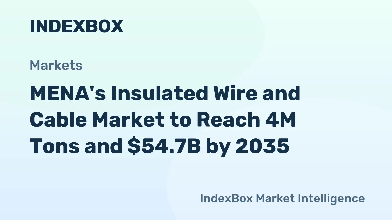 MENA's Insulated Wire and Cable Market to Reach 4M Tons and $54.7B by 2035