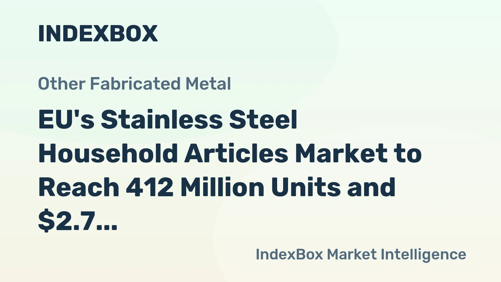 EU's Stainless Steel Household Articles Market to Reach 412 Million Units and $2.7 Billion by 2035