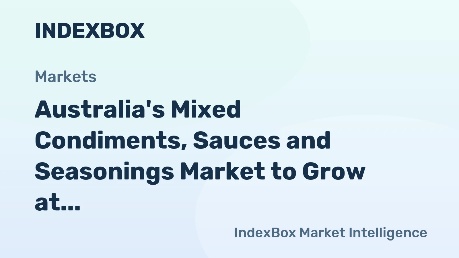 Australia's Mixed Condiments, Sauces and Seasonings Market to Grow at +0.1% CAGR, Reaching 261K Tons by 2035