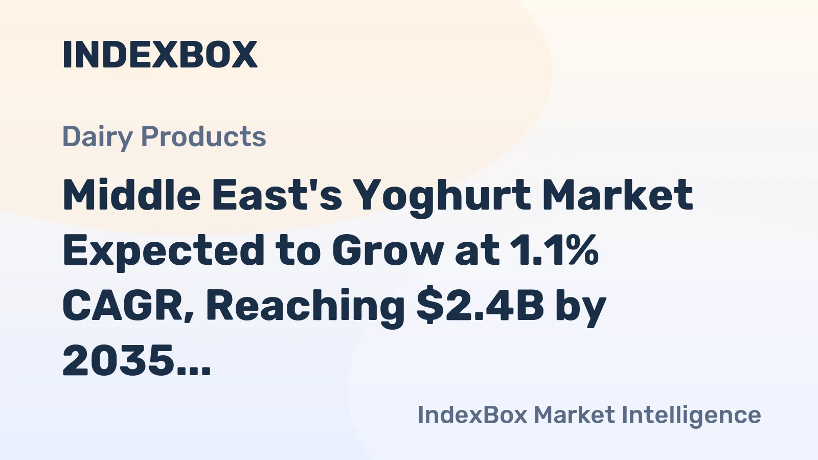 Middle East's Yoghurt Market Expected to Grow at 1.1% CAGR, Reaching $2.4B by 2035