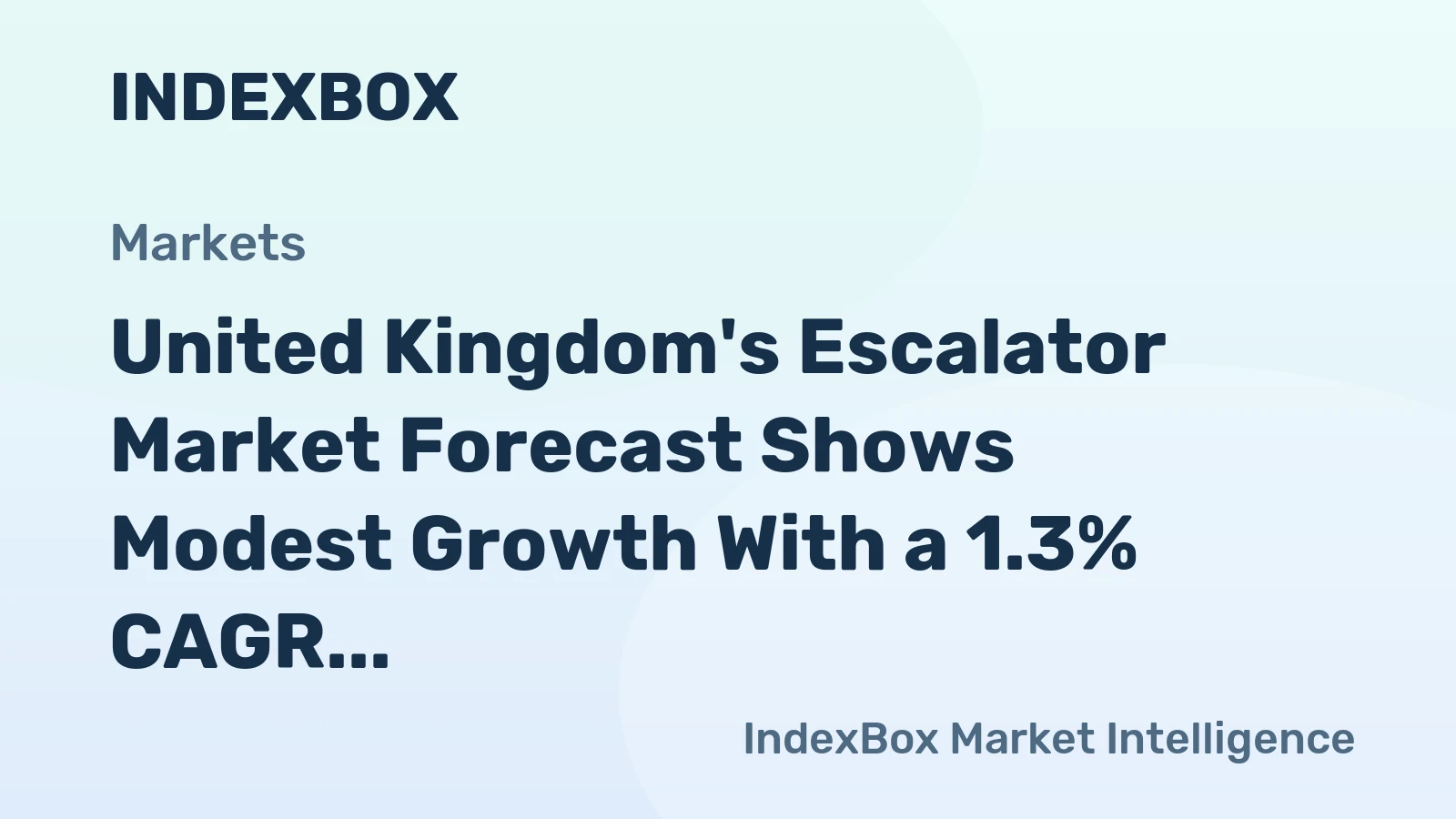 United Kingdom's Escalator Market Forecast Shows Modest Growth With a 1.3% CAGR
