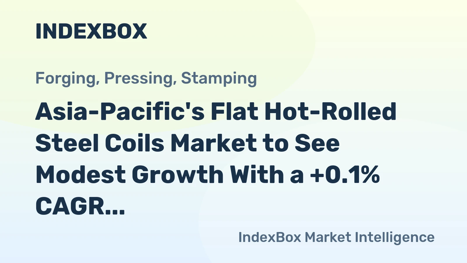 Asia-Pacific's Flat Hot-Rolled Steel Coils Market to See Modest Growth With a +0.1% CAGR Through 2035