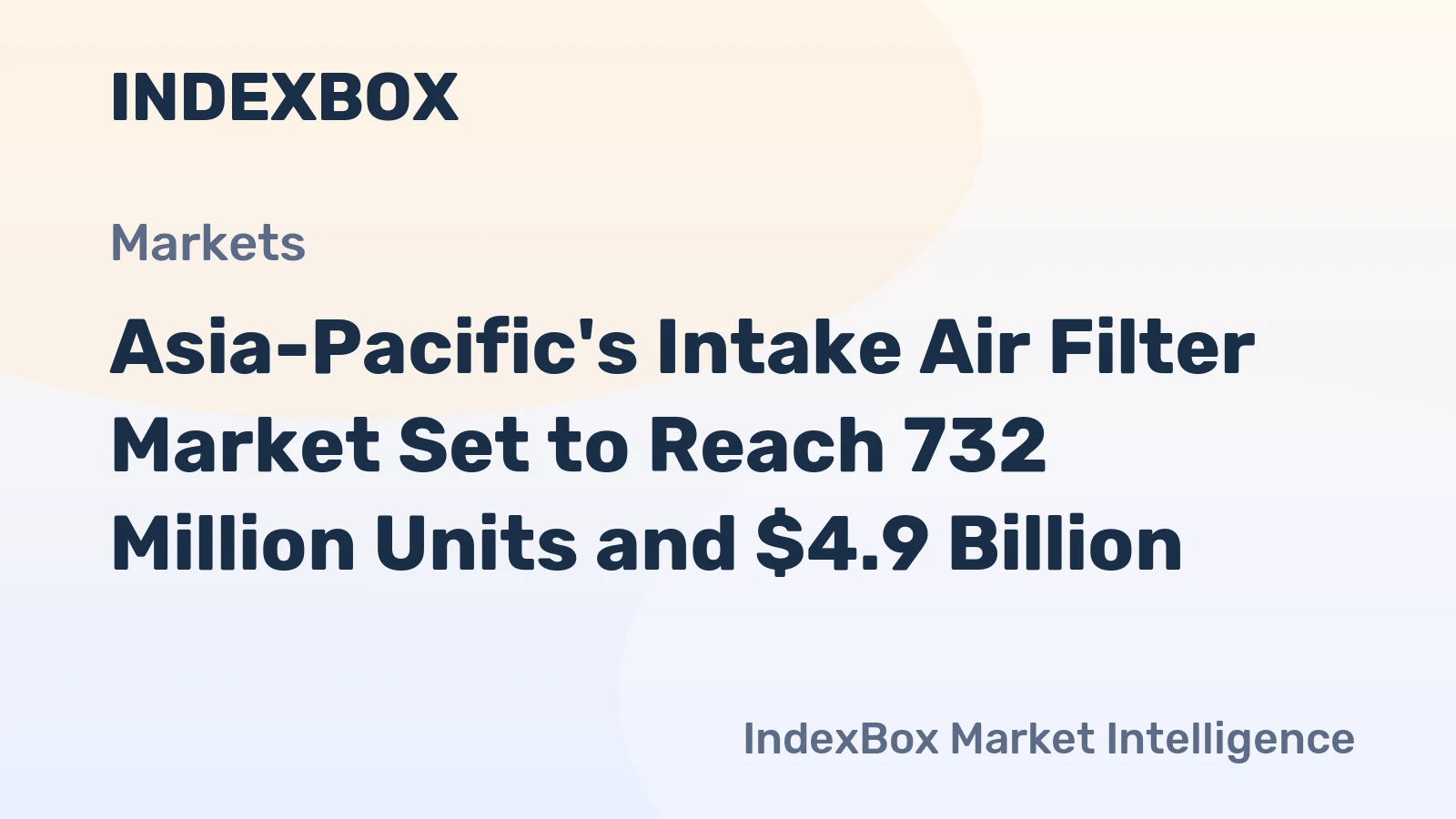 Asia-Pacific's Intake Air Filter Market Set to Reach 732 Million Units and $4.9 Billion