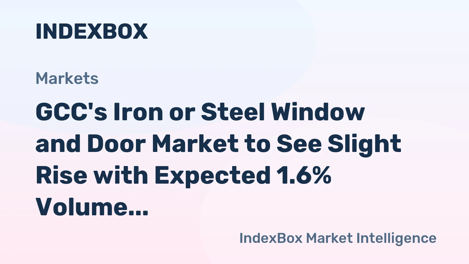 GCC's Iron or Steel Window and Door Market to See Slight Rise with Expected 1.6% Volume Growth and 1.9% Value Growth by 2035