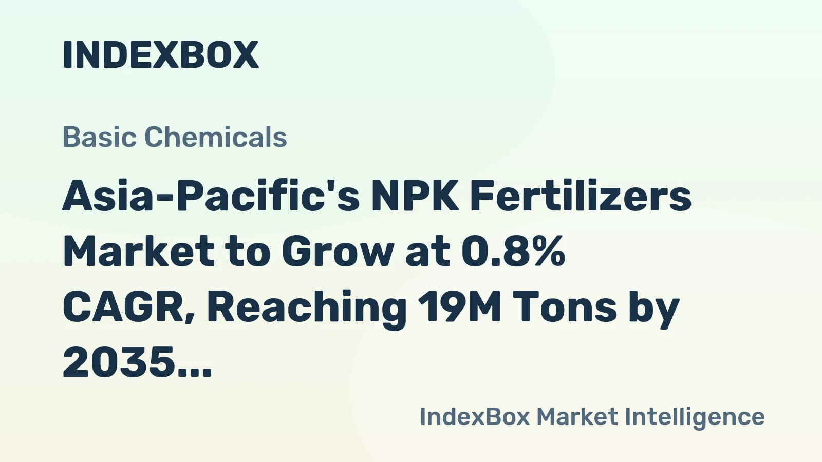 Asia-Pacific's NPK Fertilizers Market to Grow at 0.8% CAGR, Reaching 19M Tons by 2035