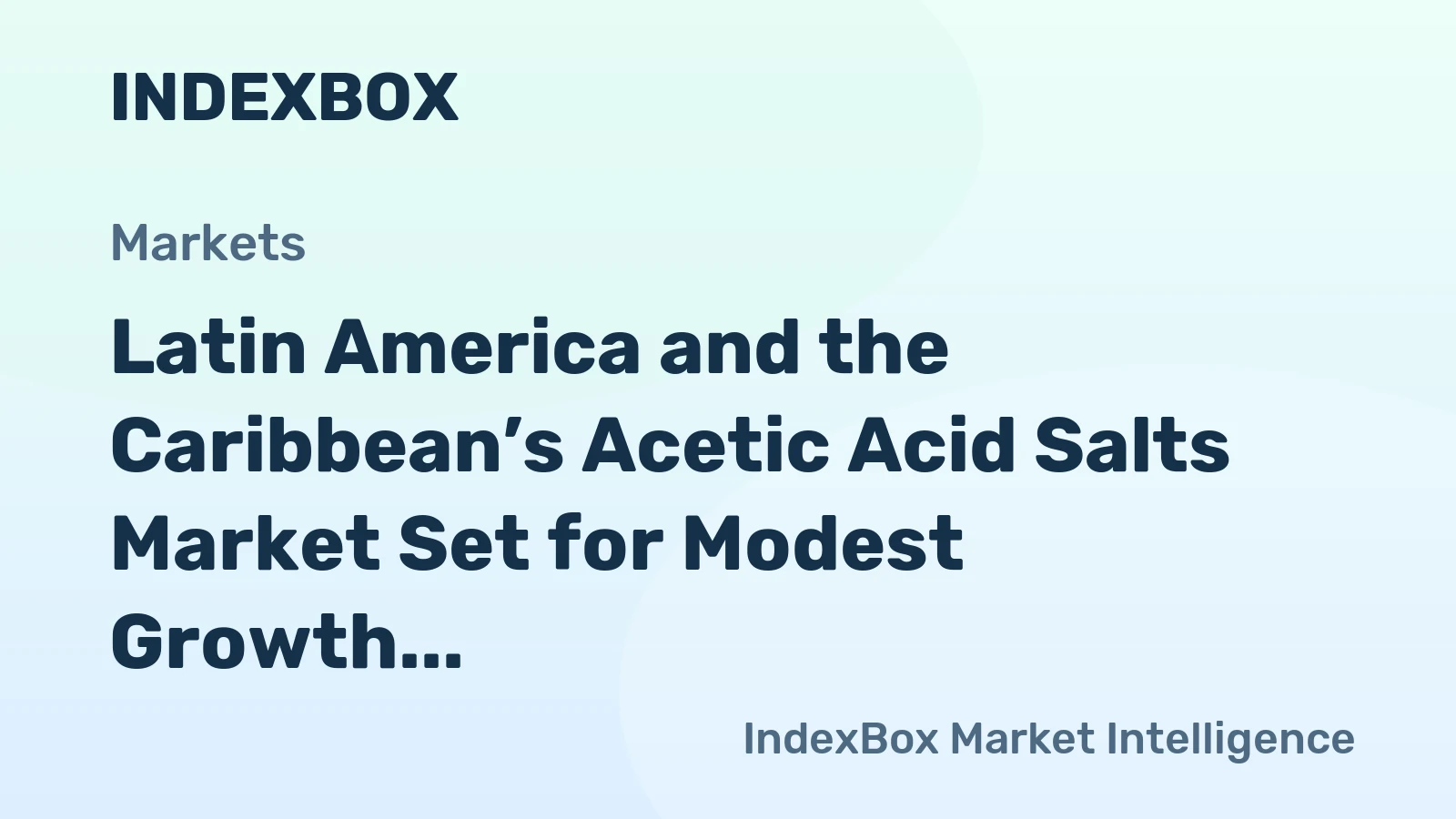 Latin America and the Caribbean’s Acetic Acid Salts Market Set for Modest Growth with +0.8% Volume CAGR Through 2035