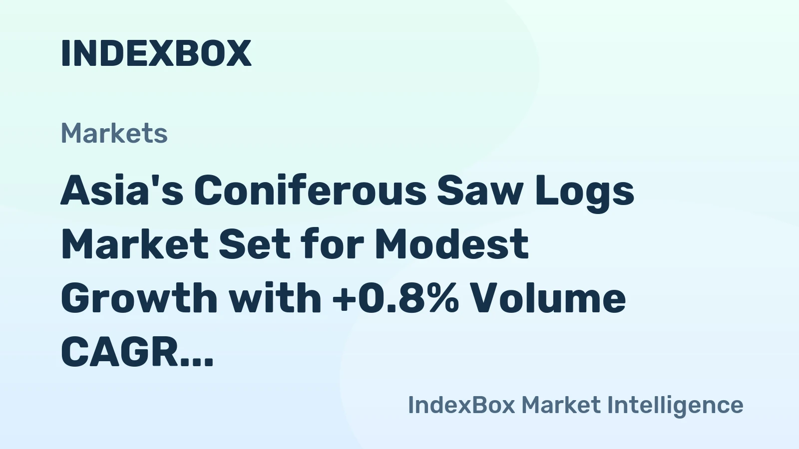 Asia's Coniferous Saw Logs Market Set for Modest Growth with +0.8% Volume CAGR Through 2035