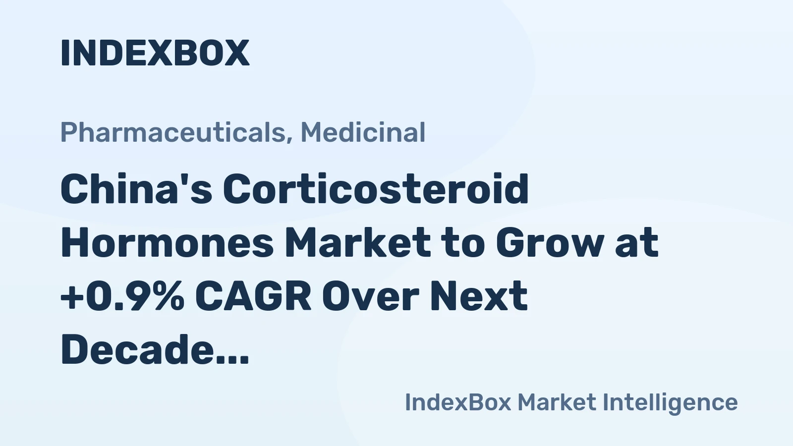 China's Corticosteroid Hormones Market to Grow at +0.9% CAGR Over Next Decade