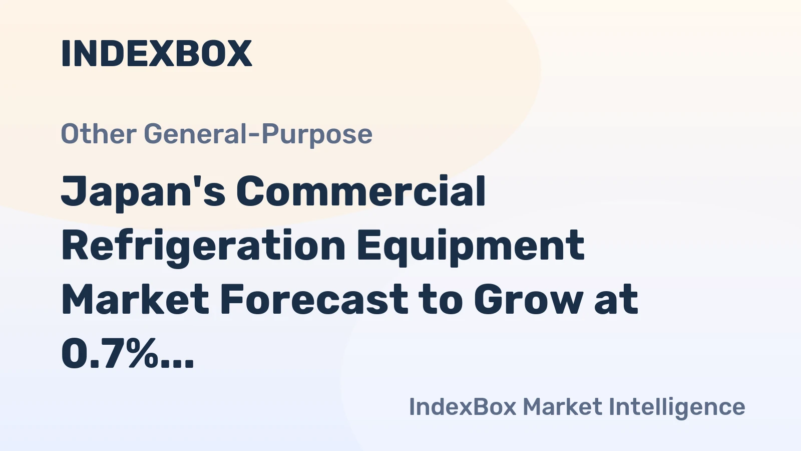 Japan's Commercial Refrigeration Equipment Market Forecast to Grow at 0.7% CAGR Through 2035