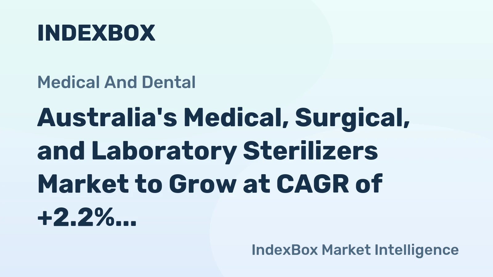 Australia's Medical, Surgical, and Laboratory Sterilizers Market to Grow at CAGR of +2.2% from 2024 to 2035