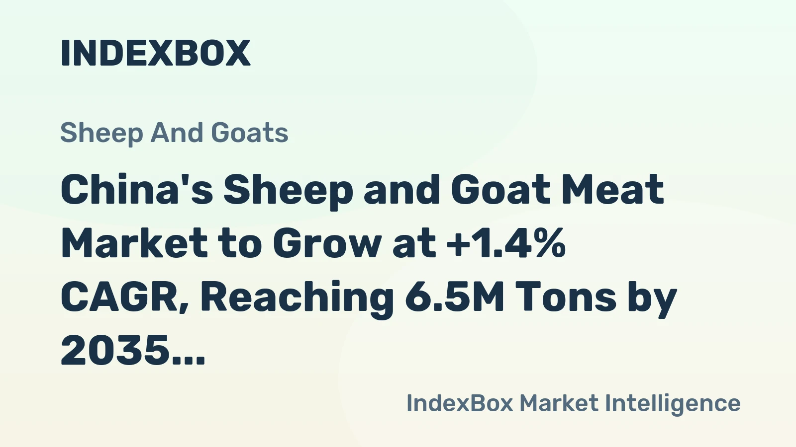 China's Sheep and Goat Meat Market to Grow at +1.4% CAGR, Reaching 6.5M Tons by 2035