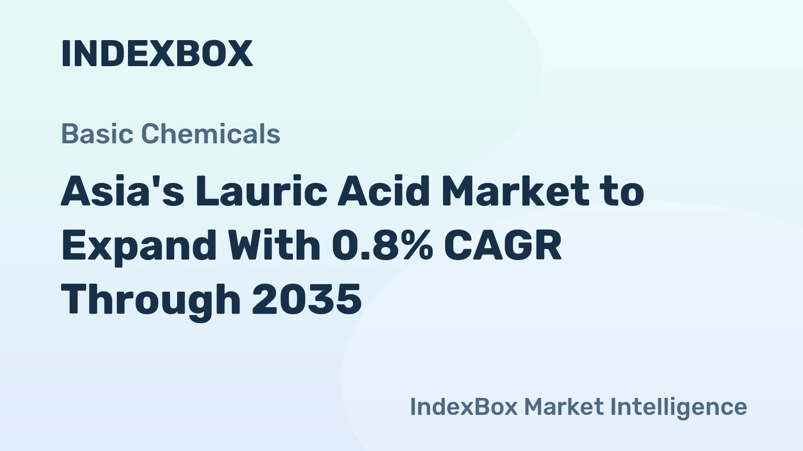 Asia's Lauric Acid Market to Expand With 0.8% CAGR Through 2035