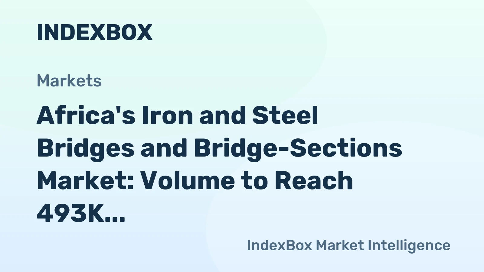 Africa's Iron and Steel Bridges and Bridge-Sections Market: Volume to Reach 493K Tons, Value to Hit $1.7B by 2035