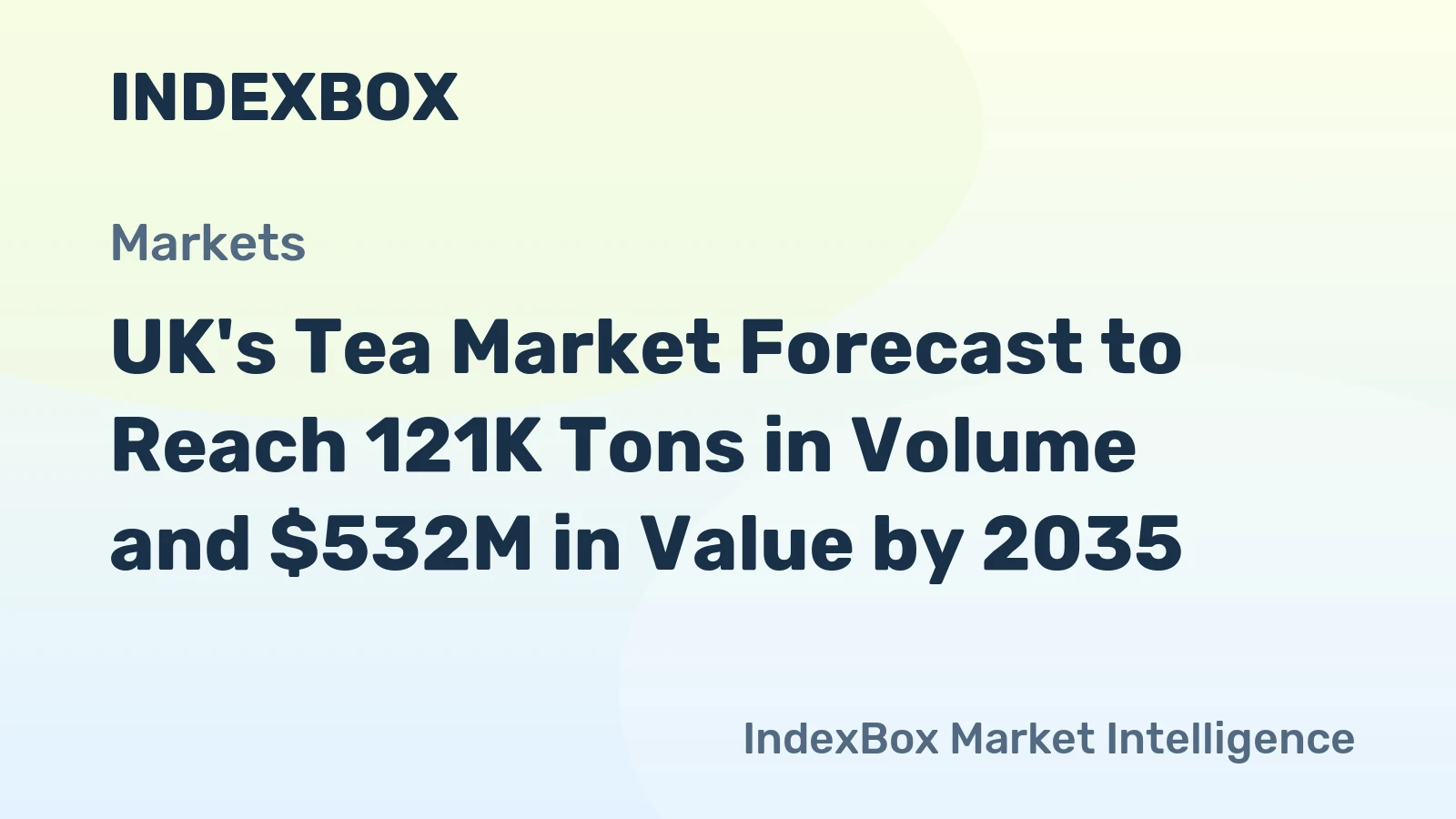 UK's Tea Market Forecast to Reach 121K Tons in Volume and $532M in Value by 2035