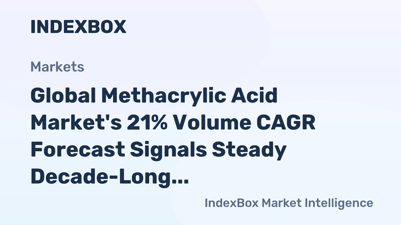 Global Methacrylic Acid Market's 21% Volume CAGR Forecast Signals Steady Decade-Long Expansion