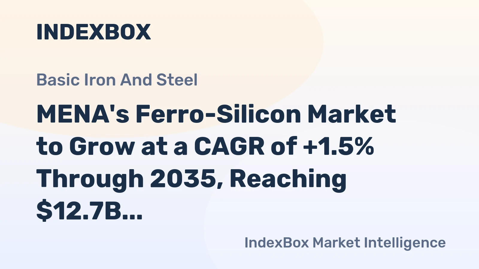 MENA's Ferro-Silicon Market to Grow at a CAGR of +1.5% Through 2035, Reaching $12.7B in Value