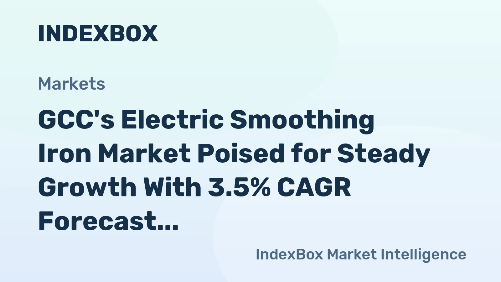 GCC's Electric Smoothing Iron Market Poised for Steady Growth With 3.5% CAGR Forecast