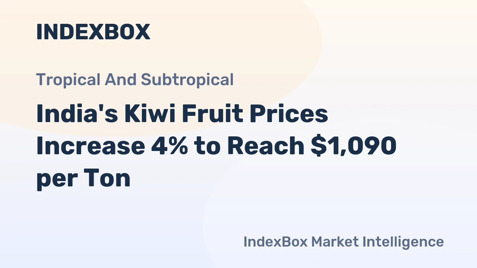 India's Kiwi Fruit Prices Increase 4% to Reach $1,090 per Ton