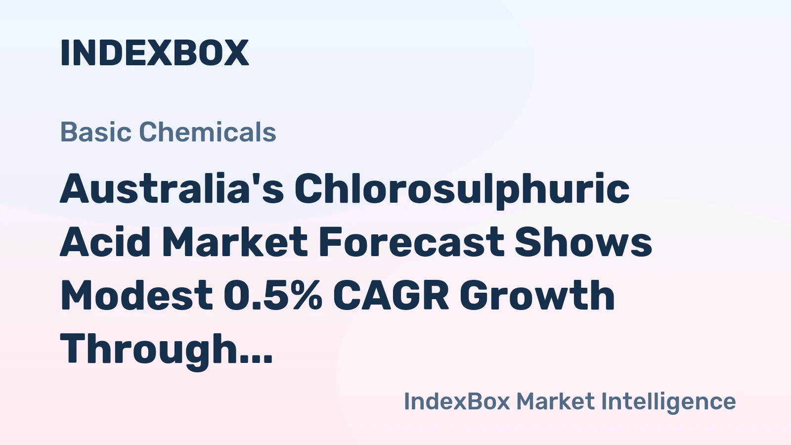 Australia's Chlorosulphuric Acid Market Forecast Shows Modest 0.5% CAGR Growth Through 2035
