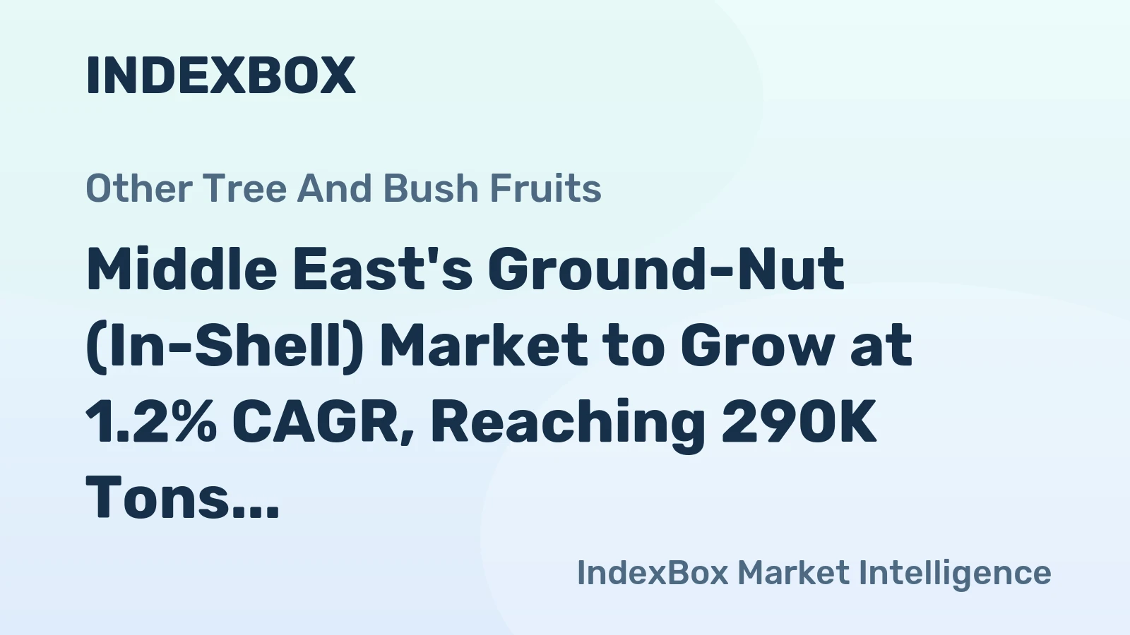 Middle East's Ground-Nut (In-Shell) Market to Grow at 1.2% CAGR, Reaching 290K Tons by 2035