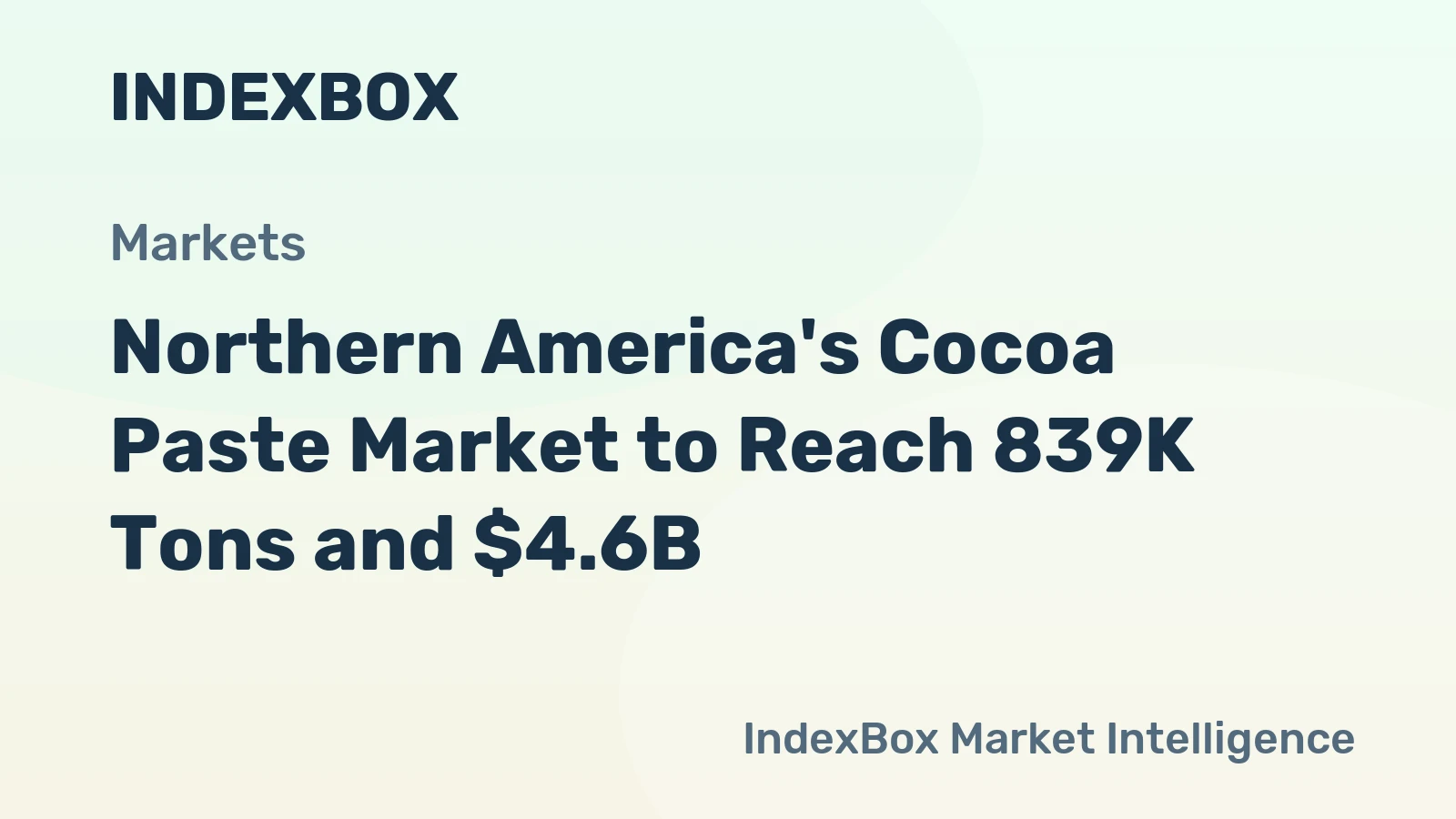 Northern America's Cocoa Paste Market to Reach 839K Tons and $4.6B
