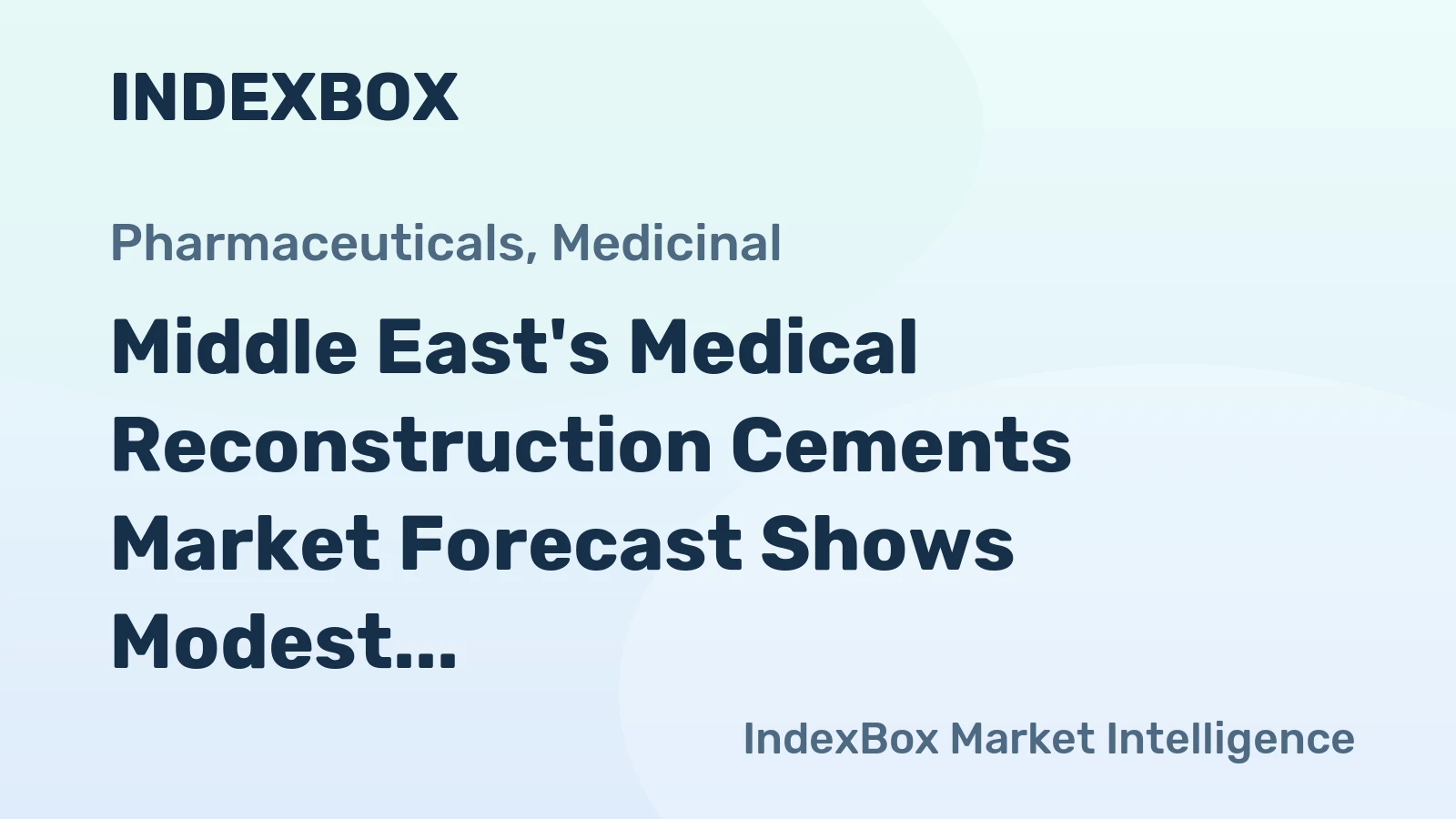 Middle East's Medical Reconstruction Cements Market Forecast Shows Modest 0.5% Volume CAGR Through 2035