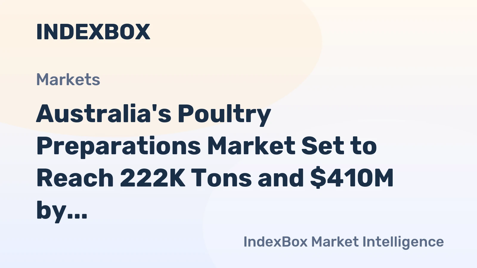 Australia's Poultry Preparations Market Set to Reach 222K Tons and $410M by 2035