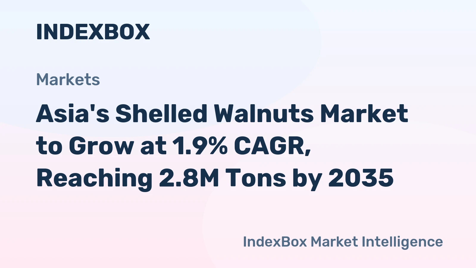 Asia's Shelled Walnuts Market to Grow at 1.9% CAGR, Reaching 2.8M Tons by 2035
