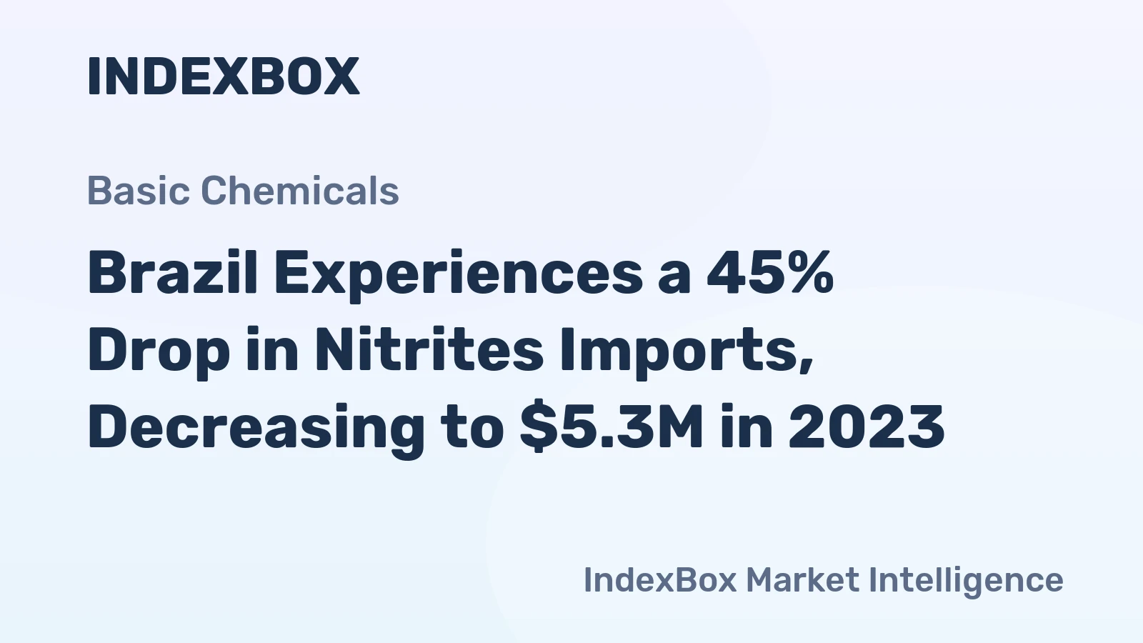 Brazil Experiences a 45% Drop in Nitrites Imports, Decreasing to $5.3M in 2023