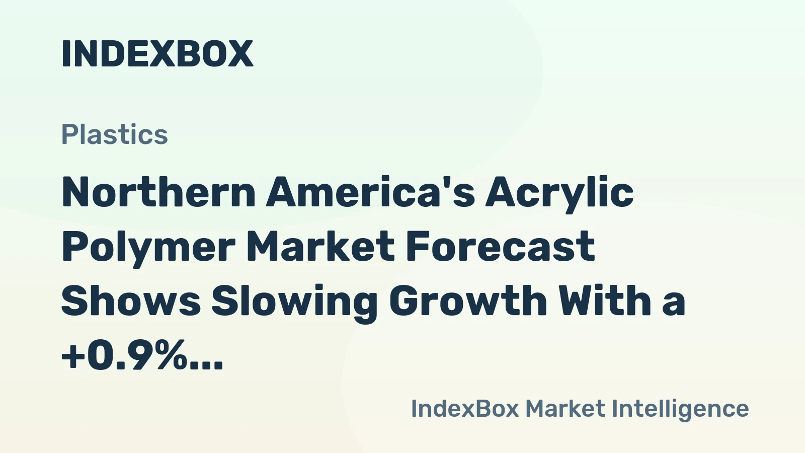 Northern America's Acrylic Polymer Market Forecast Shows Slowing Growth With a +0.9% Value CAGR