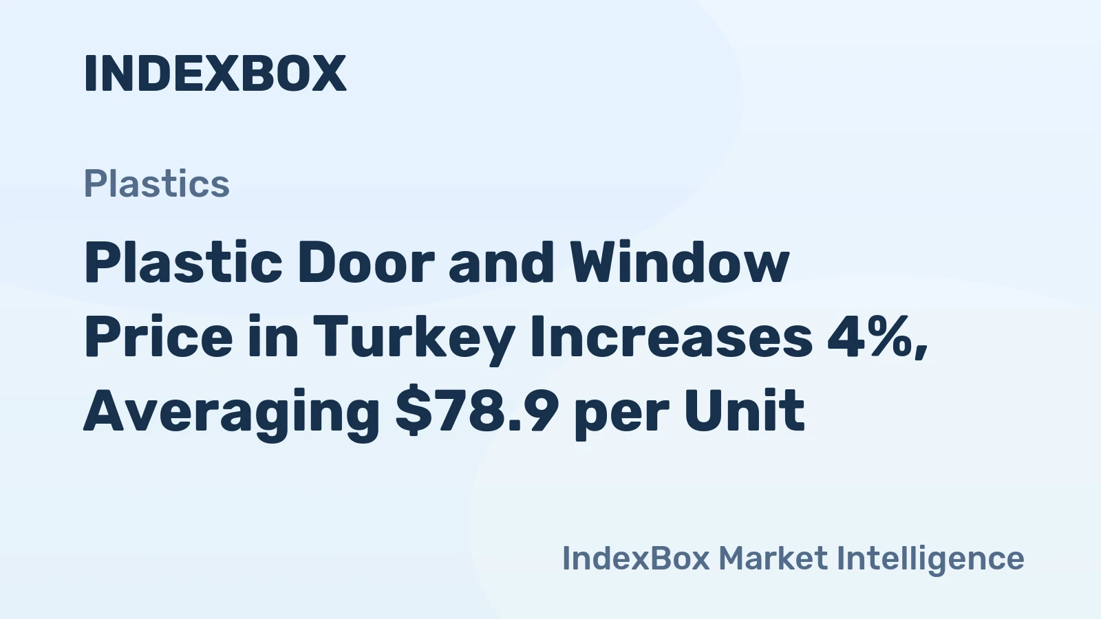 Plastic Door and Window Price in Turkey Increases 4%, Averaging $78.9 per Unit