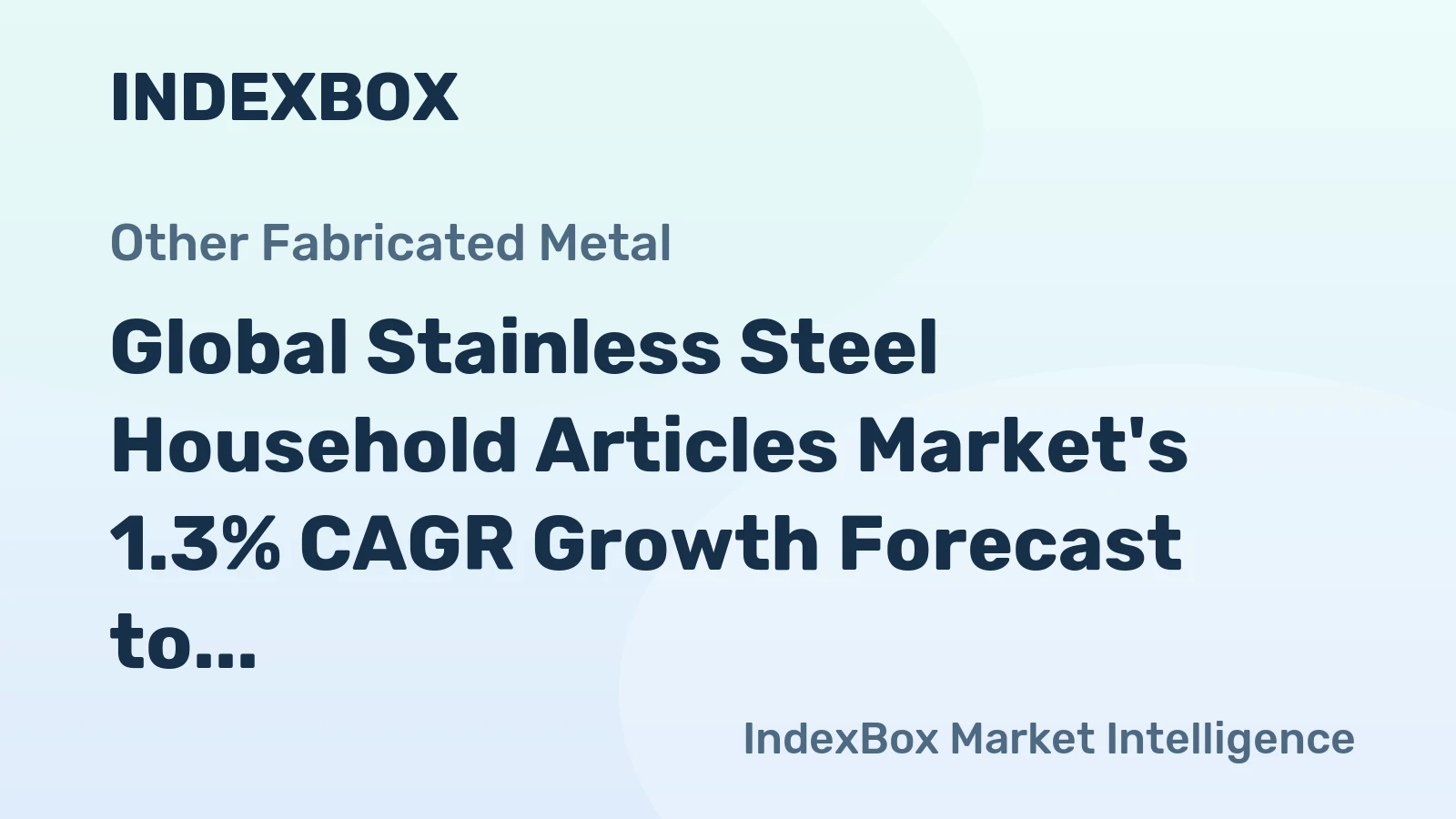 Global Stainless Steel Household Articles Market's 1.3% CAGR Growth Forecast to 2035