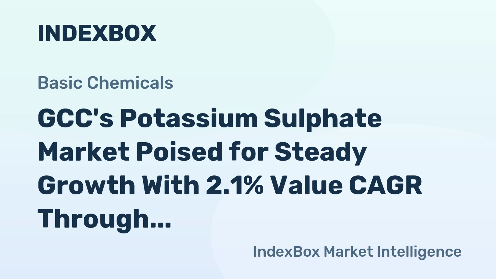GCC's Potassium Sulphate Market Poised for Steady Growth With 2.1% Value CAGR Through 2035