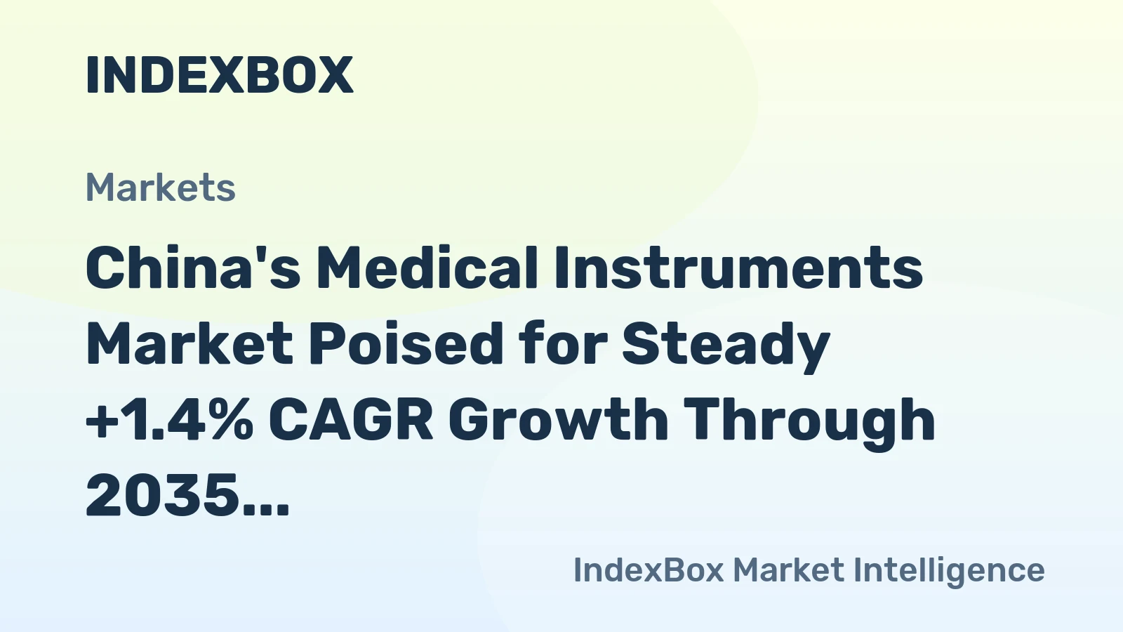China's Medical Instruments Market Poised for Steady +1.4% CAGR Growth Through 2035