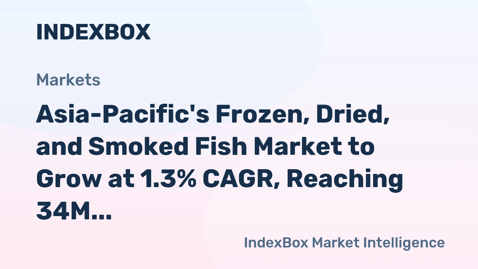 Asia-Pacific's Frozen, Dried, and Smoked Fish Market to Grow at 1.3% CAGR, Reaching 34M Tons by 2035