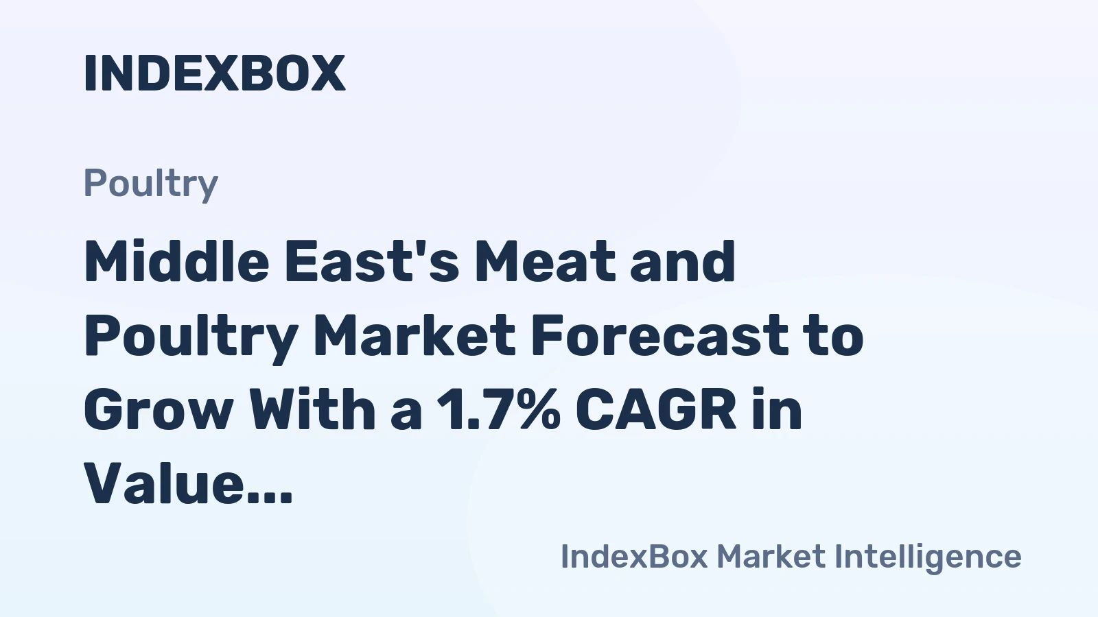 Middle East's Meat and Poultry Market Forecast to Grow With a 1.7% CAGR in Value Through 2035
