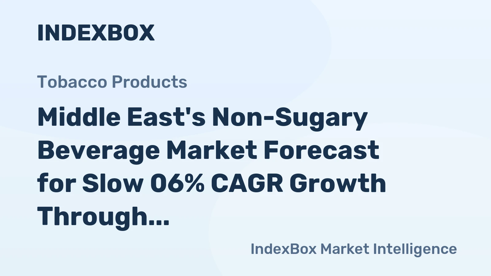 Middle East's Non-Sugary Beverage Market Forecast for Slow 06% CAGR Growth Through 2035