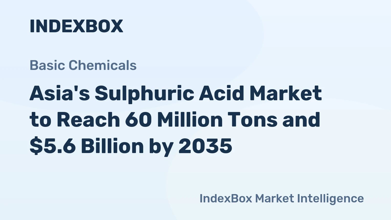 Asia's Sulphuric Acid Market to Reach 60 Million Tons and $5.6 Billion by 2035