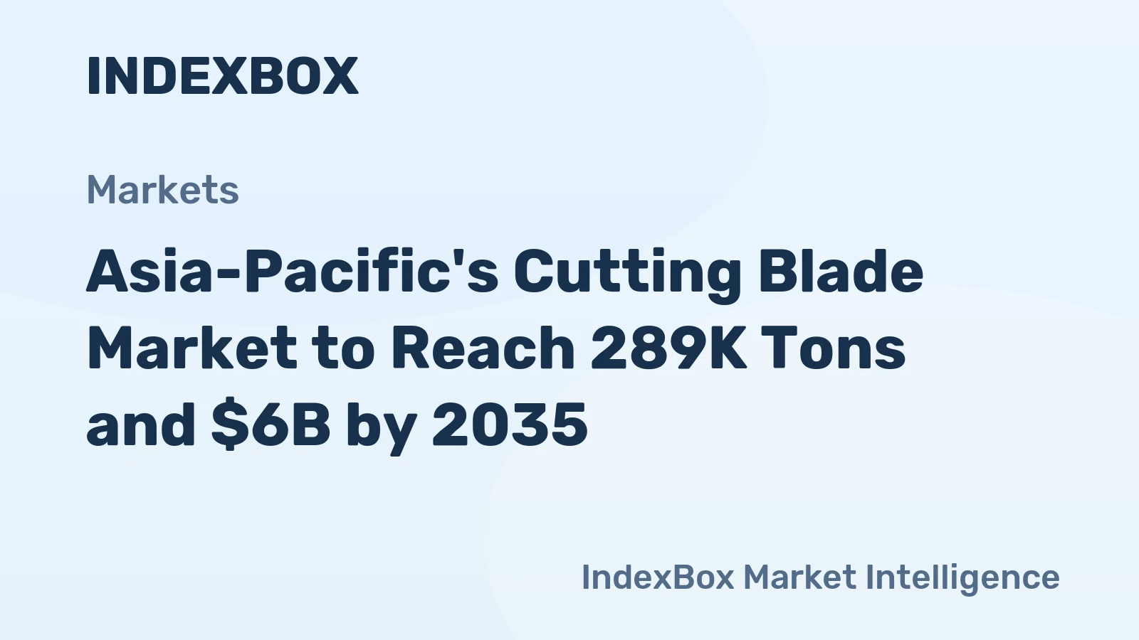 Asia-Pacific's Cutting Blade Market to Reach 289K Tons and $6B by 2035